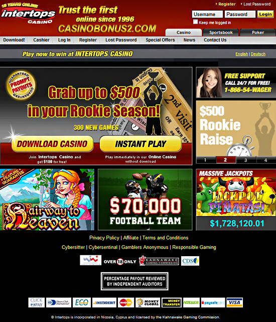 Intertops Casino - No deposit bonus Blog